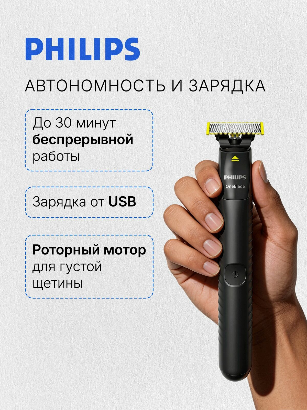 Триммер PHILIPS OneBlade QP1424/10 — фото 1