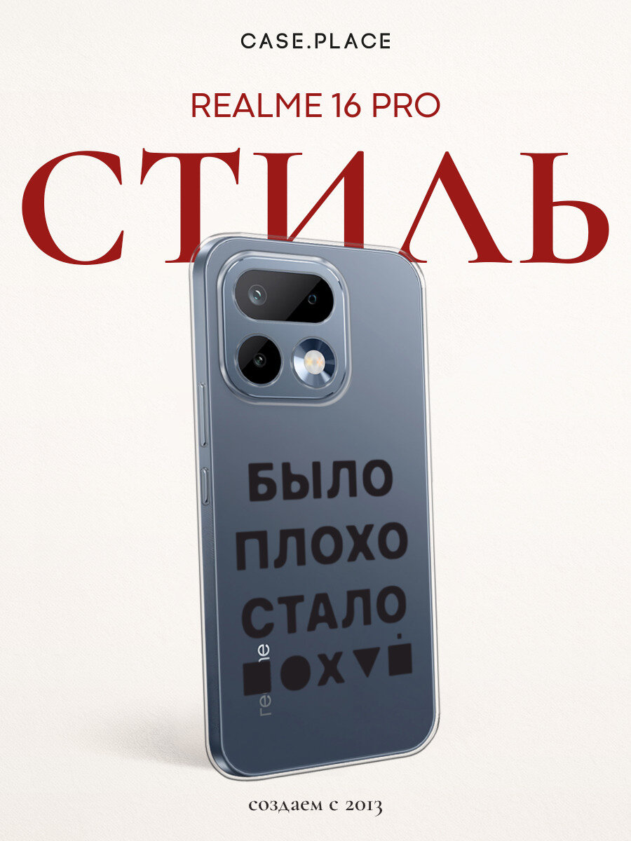 Силиконовый чехол на Realme 16 Pro / Реалми 16 Про с принтом Было плохо
