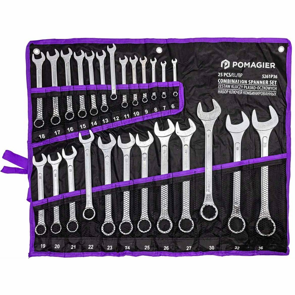 Набор ключей комбинированных POMAGIER 25 предметов Pom-5261P36(62628)