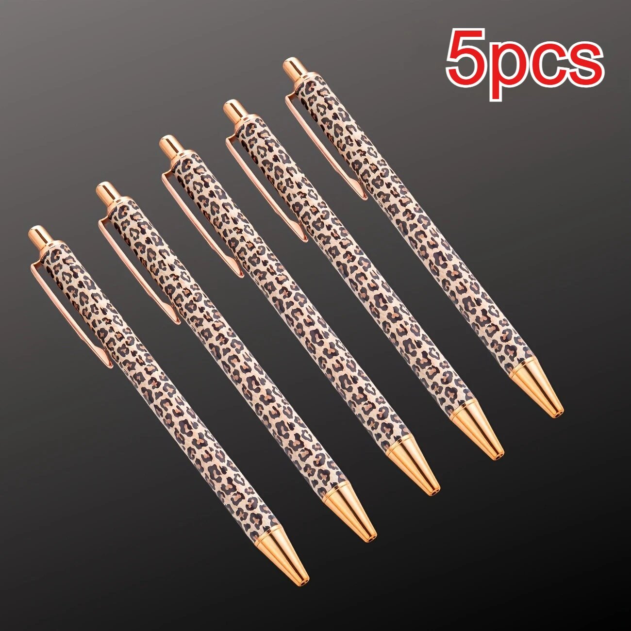 Набор шариковых ручек с леопардовым принтом Коричневый, light brown 5pcs