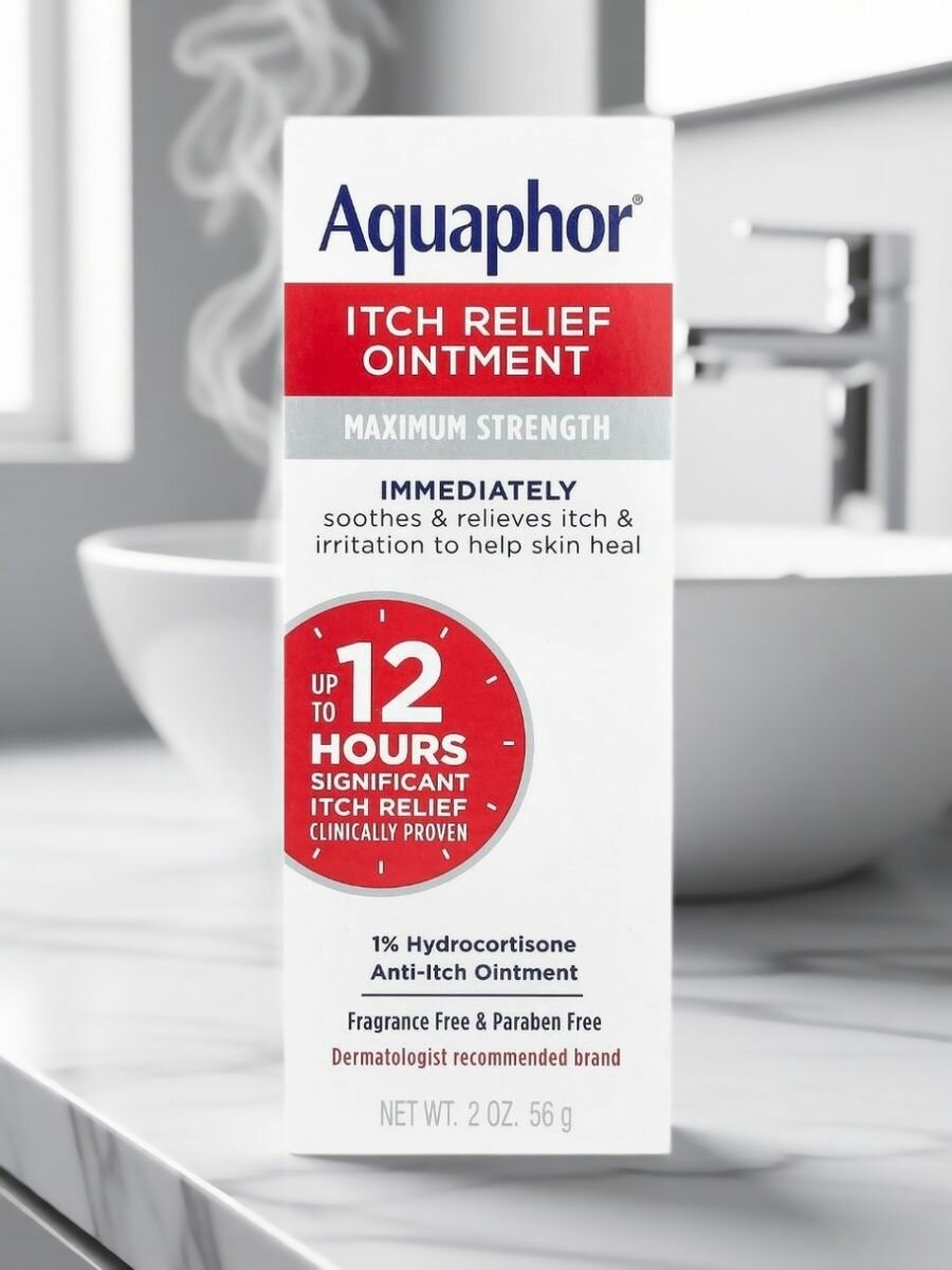 Мазь для снятия зуда, Aquaphor, максимальная эффективность, без отдушек, 56 г