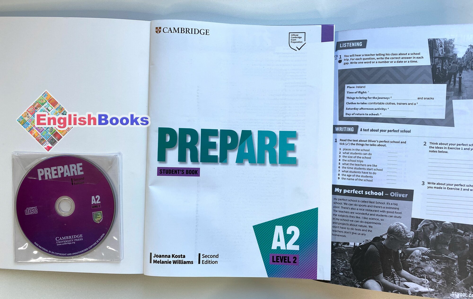 Prepare A2 level 2, Second Edition, комплект учебник(Students book), рабочая тетрадь (workbook) , CD — фото 1
