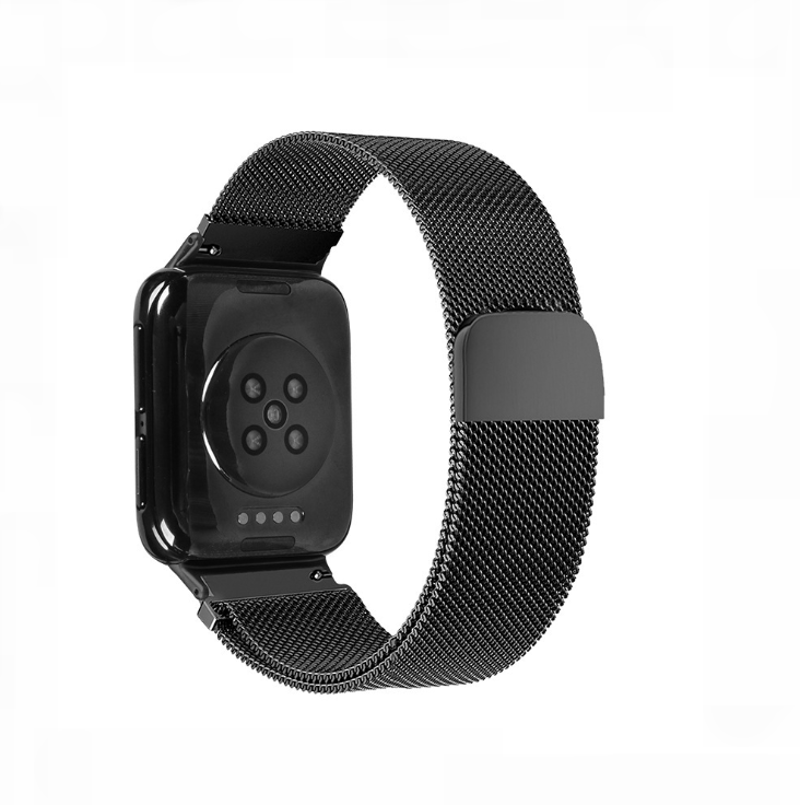 Миланский ремешок-браслет MyPads Milanese для OPPO Watch 2 42 mm из нержавеющей стали с магнитным замком, черный