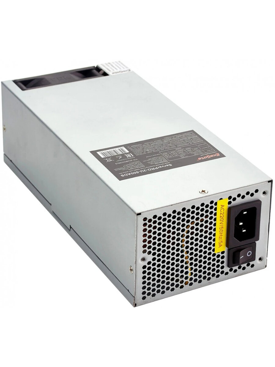 Блок питания Exegate ServerPRO-2U-600ADS EX280430RUS 600W, 6cm ball bearing fan, 24pin, 2x8pin, 5xSATA, 3xIDE