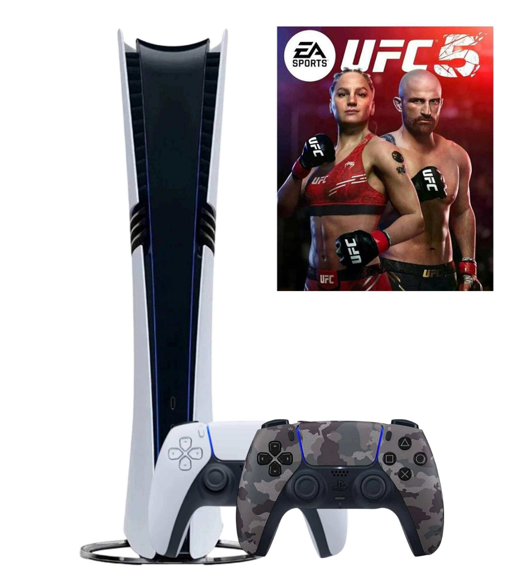 Игровая приставка PS5 Pro + игра UFC 5 + DualSense PS5 Camouflage
