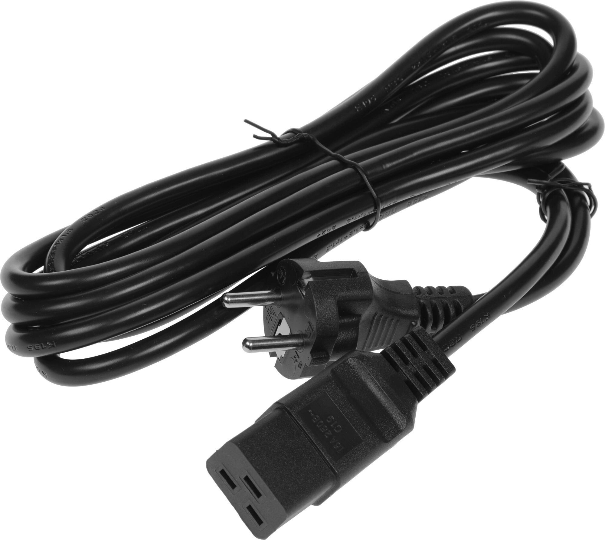 Шнур питания Lanmaster LAN-PP19/SH-3.0-BK C19-Schuko проводник:3x1.5мм2 3м 220В 16А черный