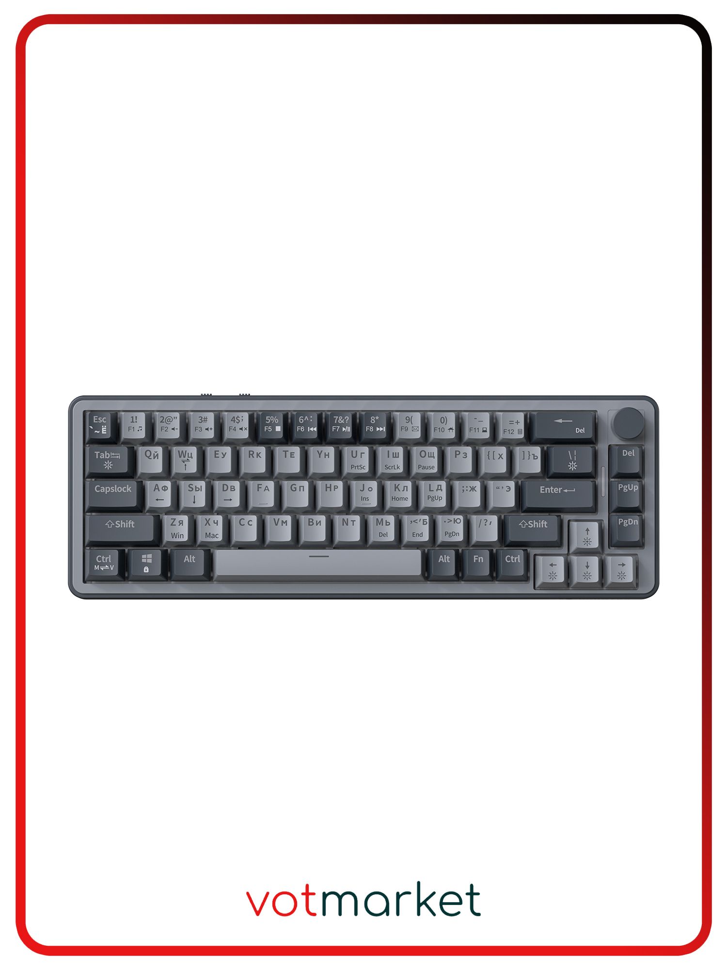 Клавиатура игровая проводная VOROTEX K680 PRO, VIA, Panda Switch (Графит)