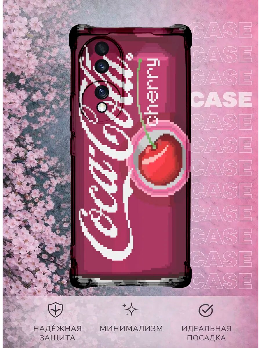 Чехол на Honor 70 с принтом Coca Cola Cherry