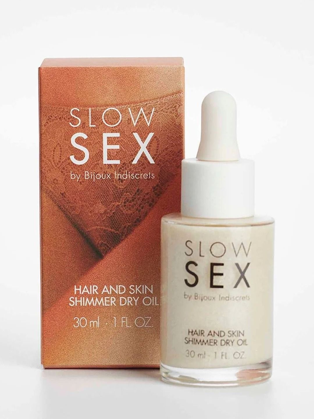 Масло для тела и волос с шиммером Bijoux Indiscrets Hair and Skin Shimmer Dry Oil - SLOW S*X, 30 мл