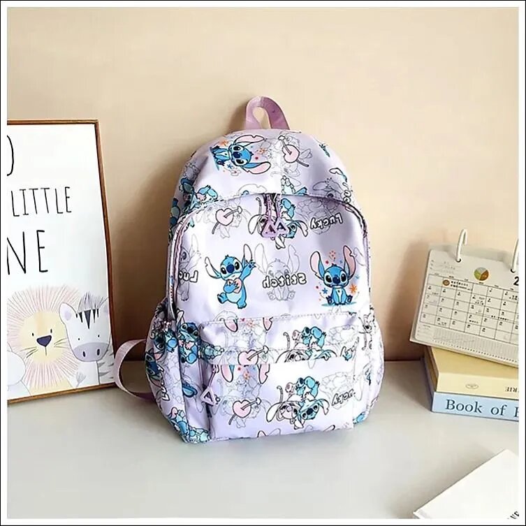 Рюкзак Disney x Cool Trend с принтом Стич, 40x15x37 см, материал Оксфорд нейлон, для девочек, пурпурный