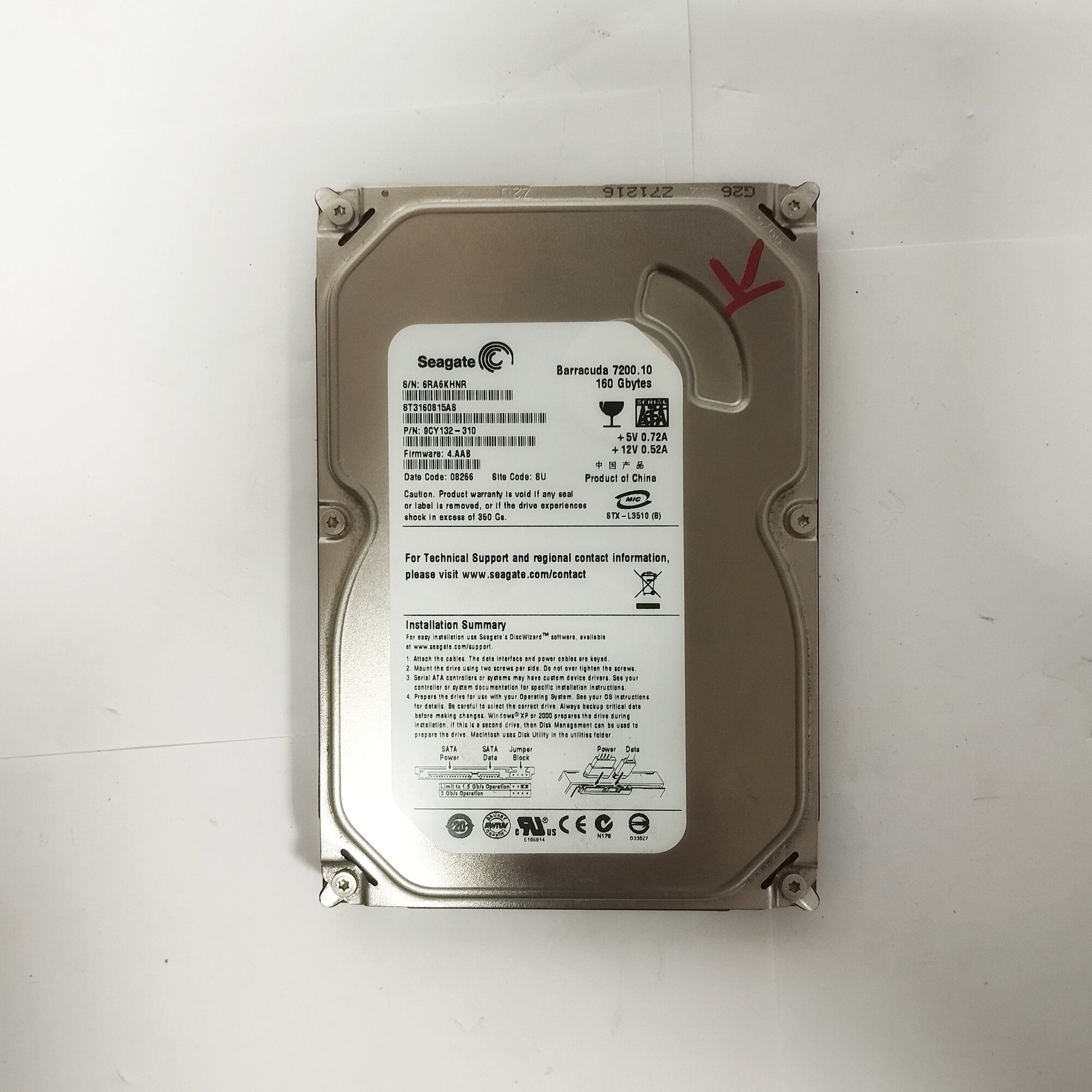 Жесткий диск Seagate 160GB 3,5" SATA
