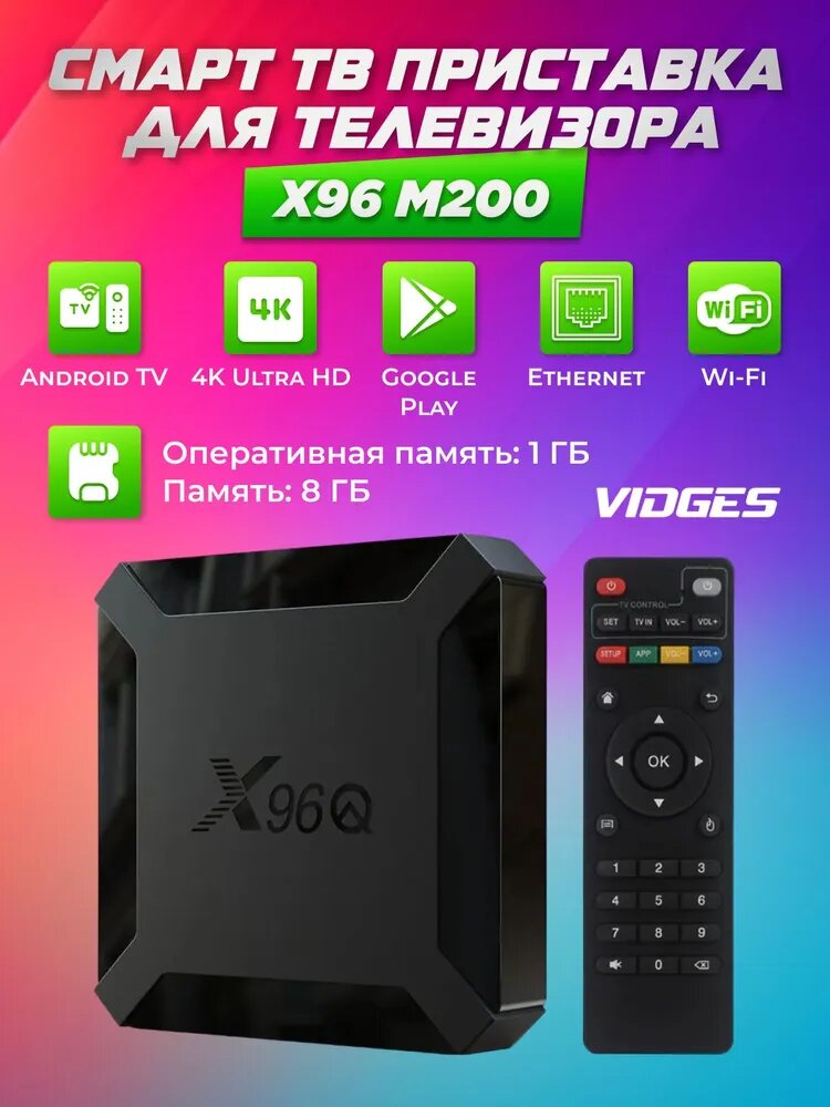 ТВ приставка для телевизора VIDGES X96Q