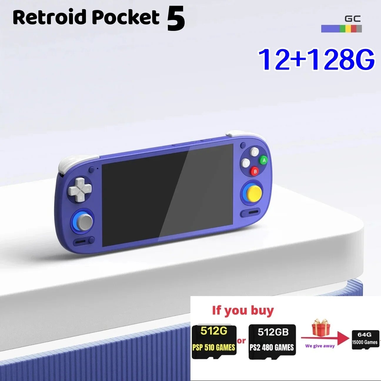Портативная игровая консоль Retroid Pocket 5 RP5 с 5,5-дюймовым OLED-экраном, сенсорным управлением, Android 13, Wi-Fi, Bluetooth, поддержкой PSP и PS2.