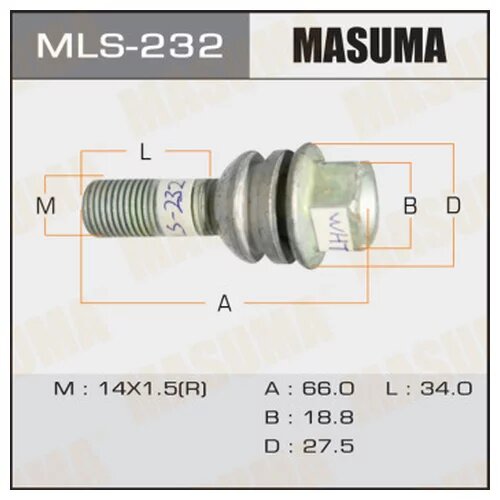 Болт колесный MASUMA MASUMA MLS232