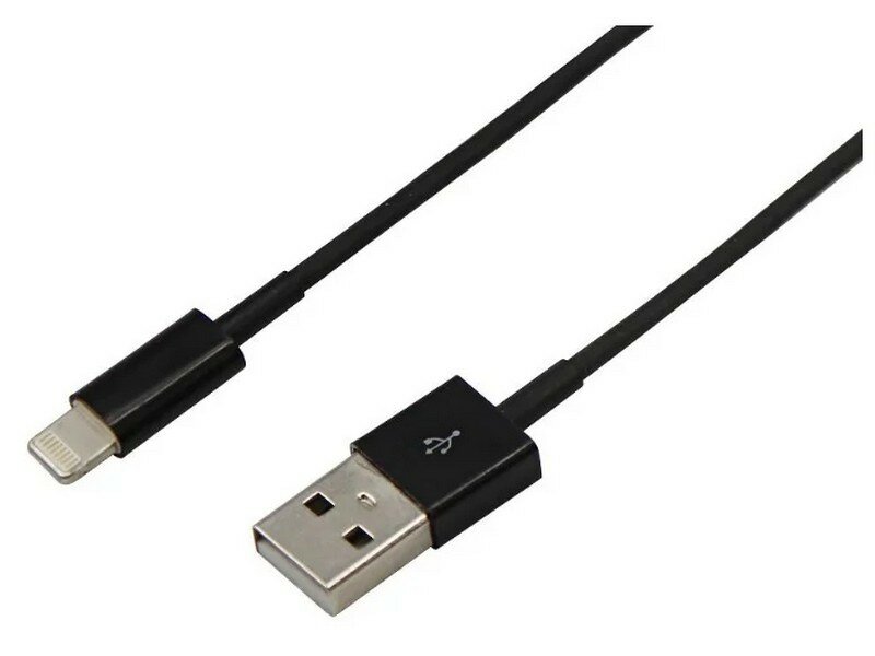 REXANT 181122 кабель! USB-A - Lightning, 2.4А, 1м, ПВХ, черный\