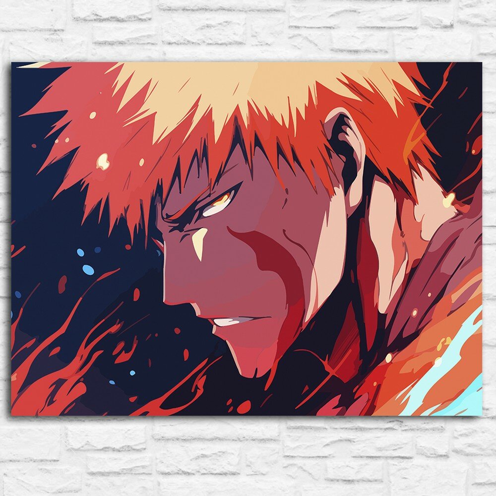 Картина по номерам на холсте аниме блич (bleach, ичиго, рукия, орихиме) - 14861 30х40