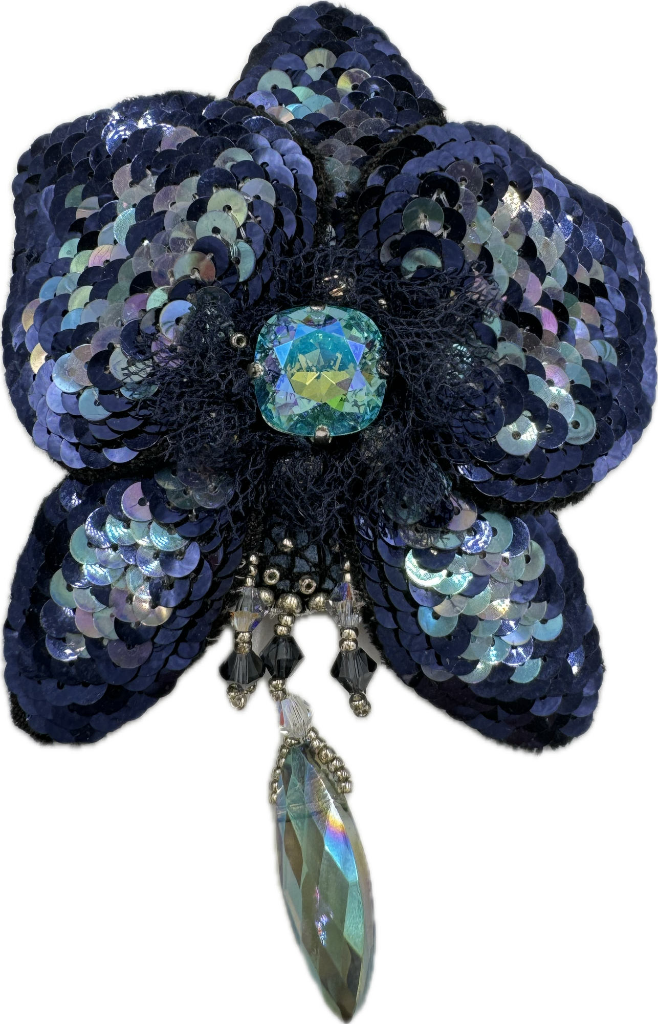 Брошь, Swarovski Zirconia, бисер, жемчуг имитация