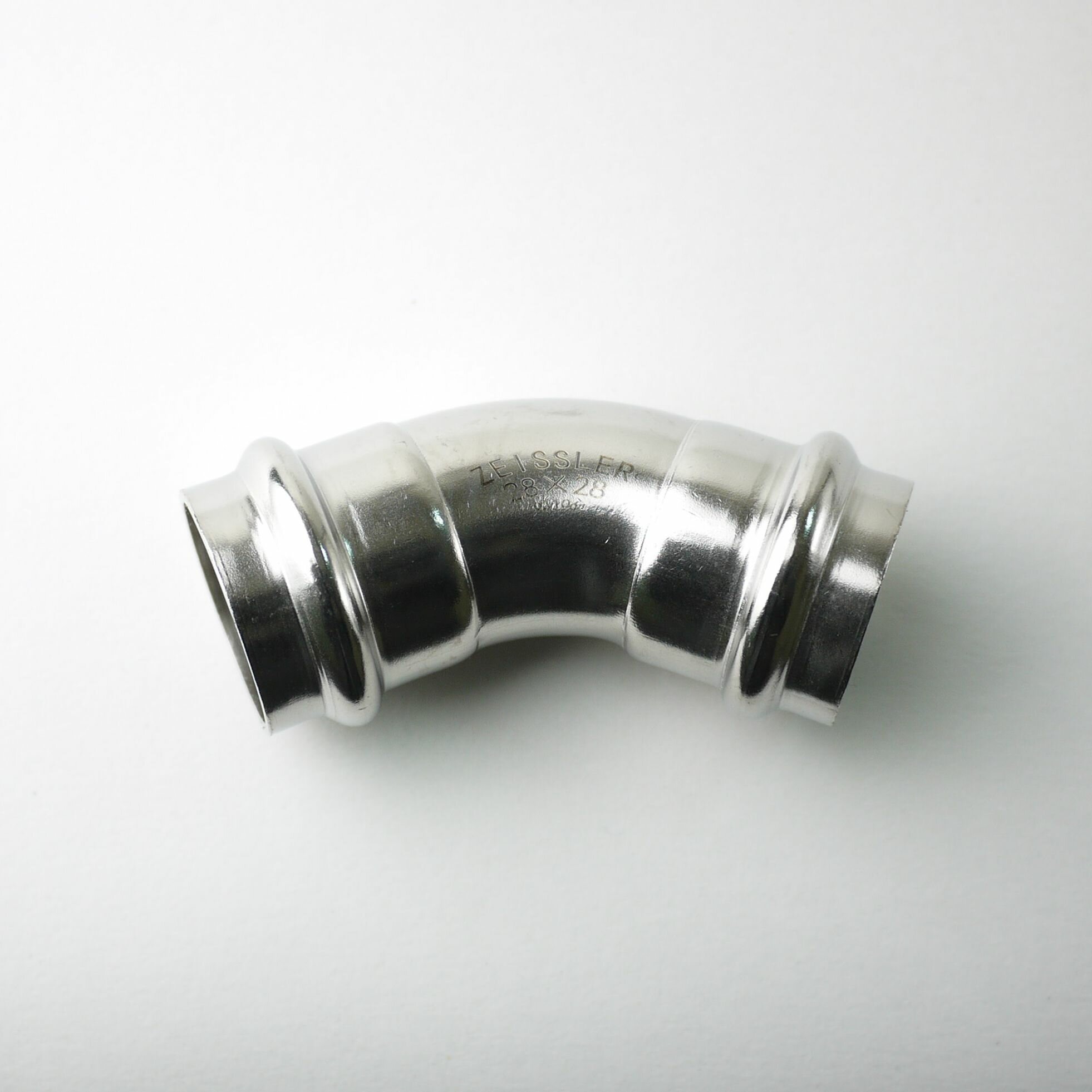 Пресс-отвод 45 х28 из нержавеющей стали двухраструбный