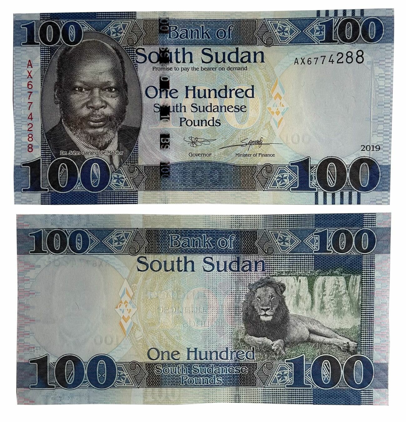 Южный судан 100 фунтов 2019 года