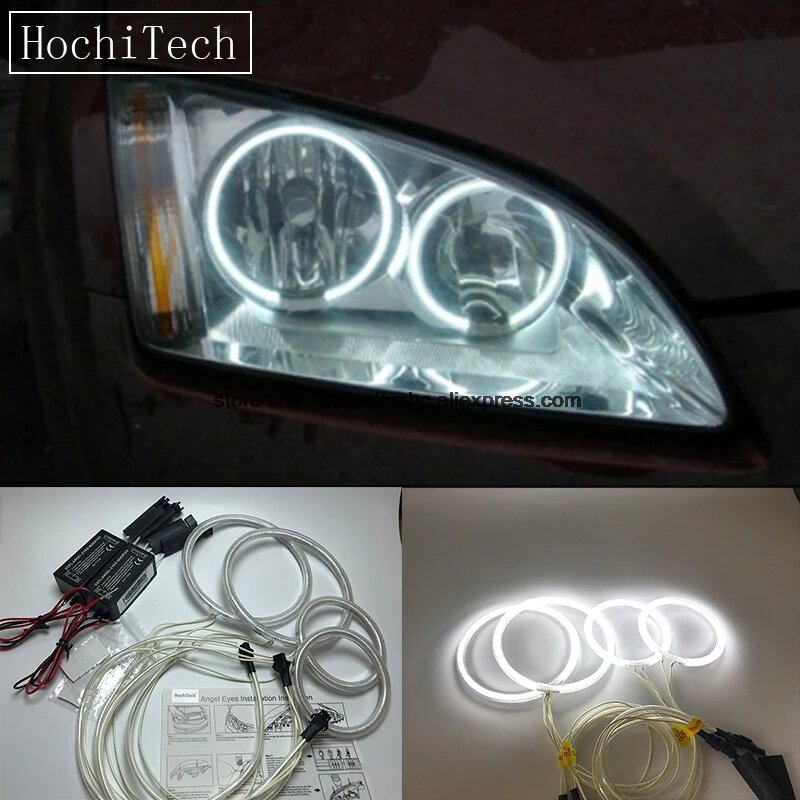 HochiTech для Ford Focus II Mk2 2004 - 2008 ультра яркие дневные фотообои DRL CCFL глаза ангела набор глаз демона теплое белое кольцо