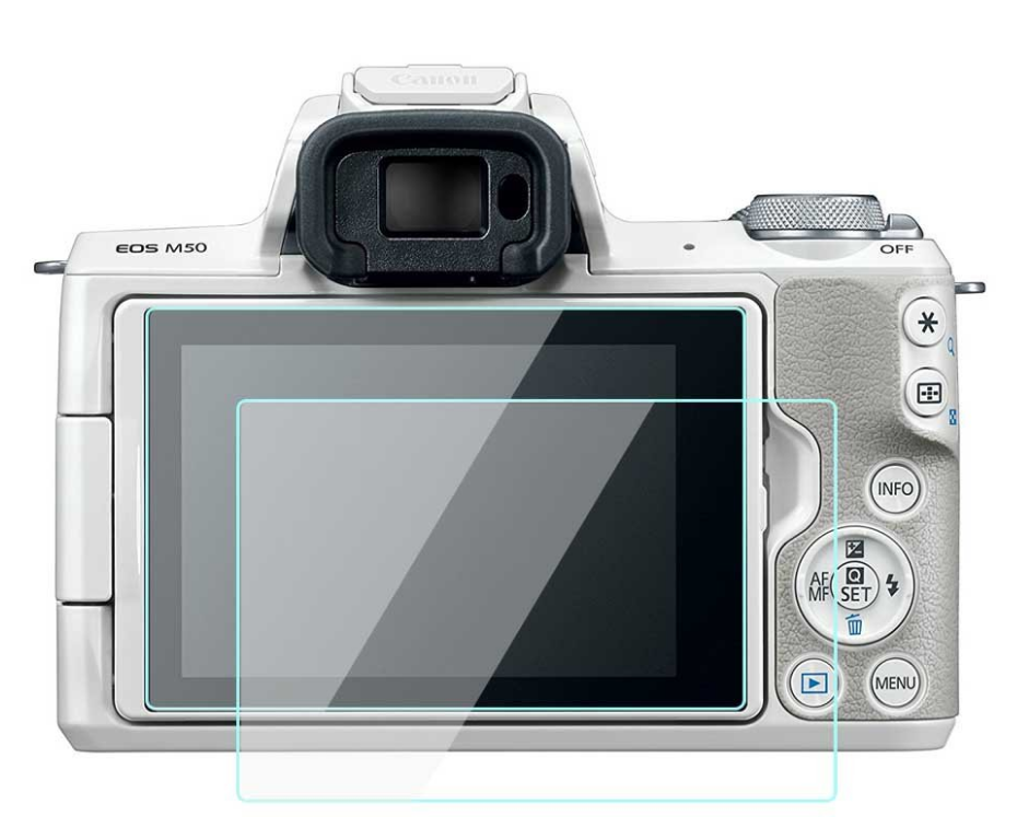 Защитное закалённое противоударное стекло MyPads для фотоаппарата Canon EOS M50 из качественного японского материала премиум-класса с олеофобным по.