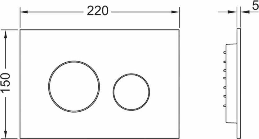 Tece Loop 2 Панель смыва с двумя клавишами, хром глянцевый 9240921