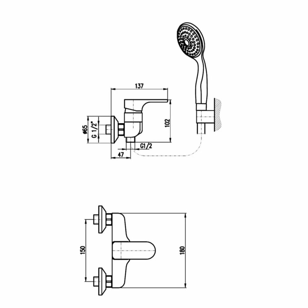 Rav Slezak Смеситель Yukon YU180. 5/1 для душа YU180.5/1