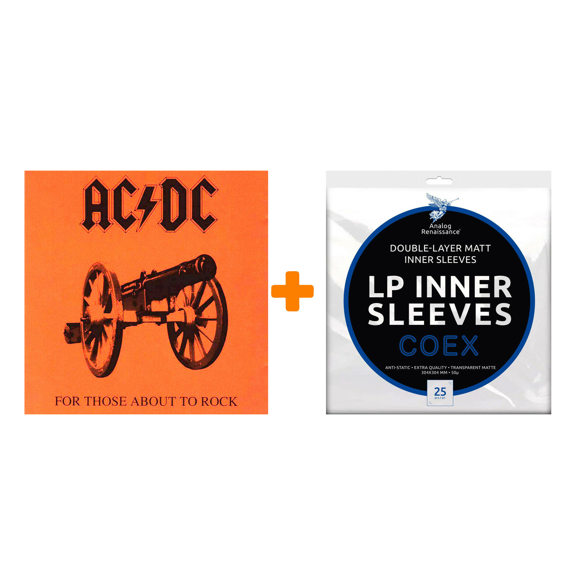 AC/DC For Those About To Rock We Salute You LP + Конверты внутренние COEX для грампластинок 12" 25шт Набор