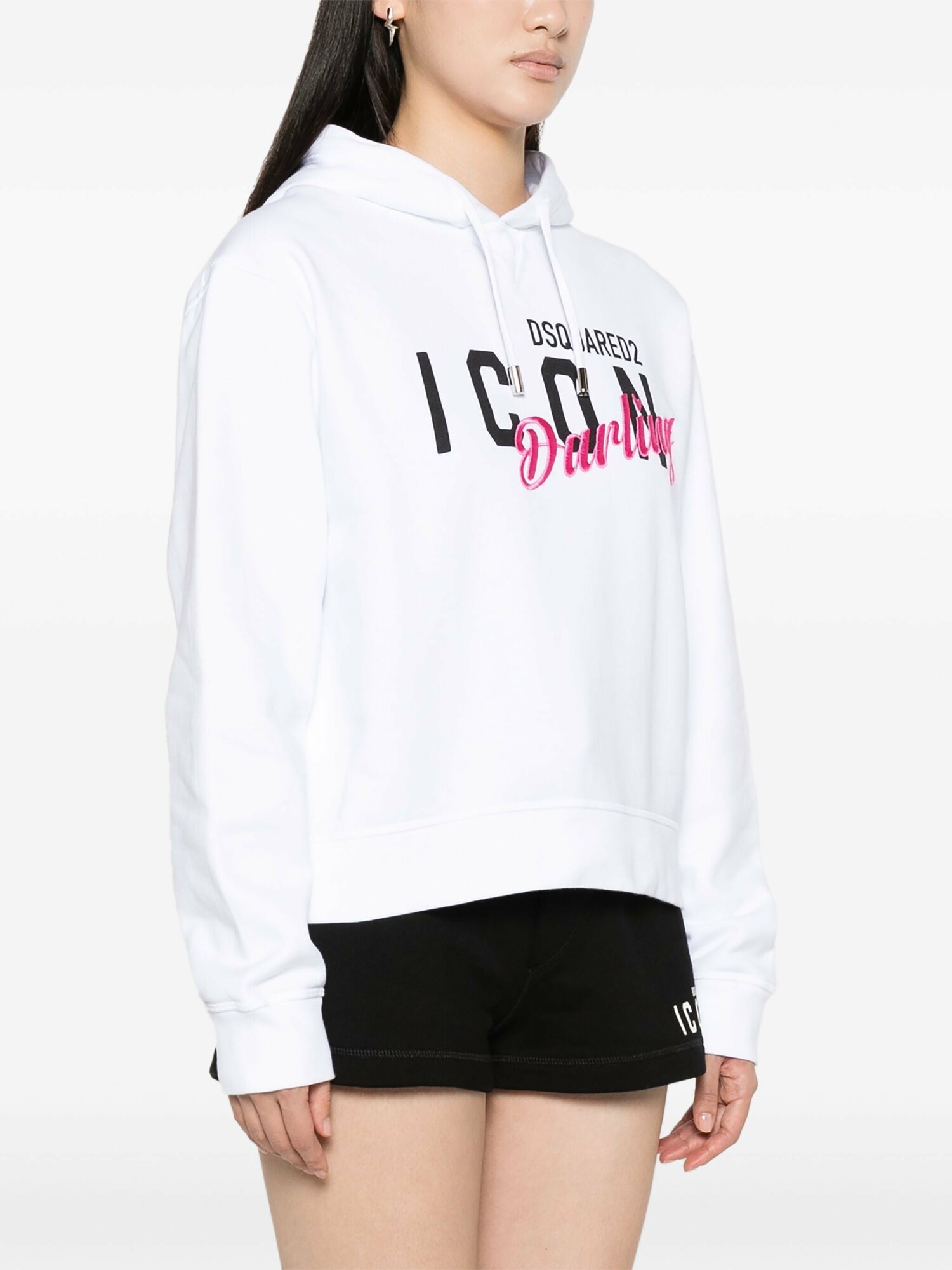 Худи DSQUARED2 Icon Darling Cool, размер 40, , бежевый/белый — фото 1
