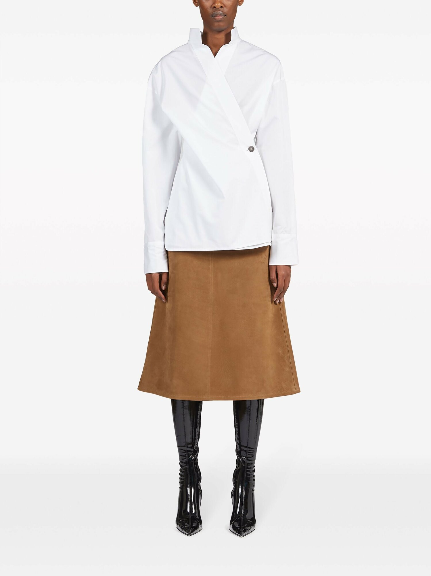 Рубашка Salvatore Ferragamo Asymmetric, размер 40, белый — фото 1