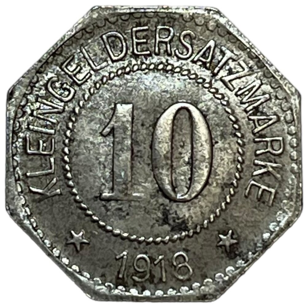 Германия, Германская империя, Цвиккау 10 пфеннигов 1918 г. (Лот №3)