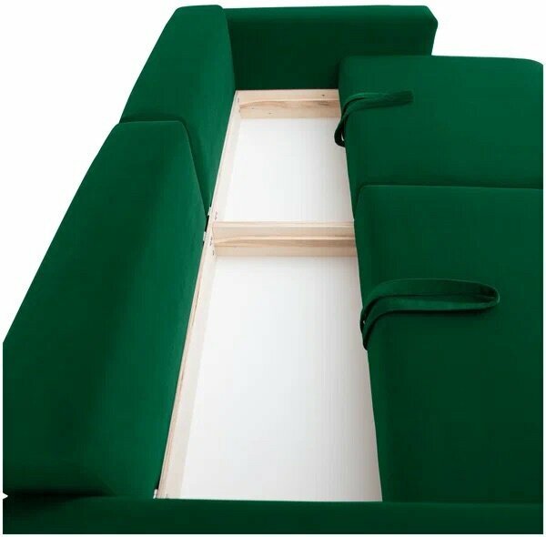 Диван MF-SOFA "Либерти", антивандальный, еврокнижка, велюр, ящик для белья — фото 1