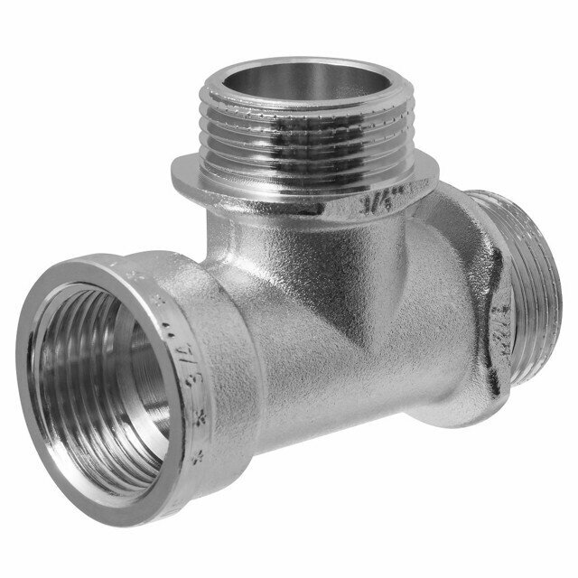 Тройник MPF 3/4" ВР/НР/НР с ограничителем латунь резьба