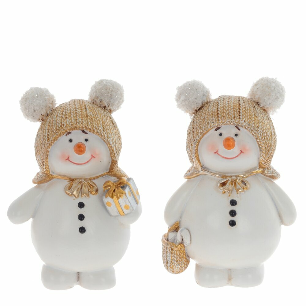 Фигурка декоративная "Снеговик",2 вида(цена за 1 штуку) L9 W6,5 H13 см.