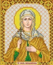 Ткань с рисунком для вышивания бисером Благовест И-5194 Святая Эмилия, 13 х 18 см (Бисер в комплект не входит.)