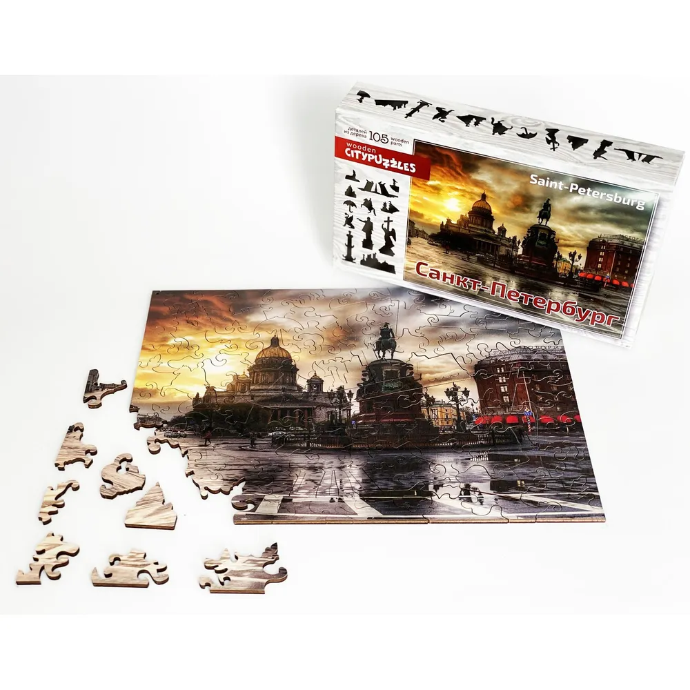 Фигурные деревянные пазлы "Citypuzzles: Санкт-Петербург"