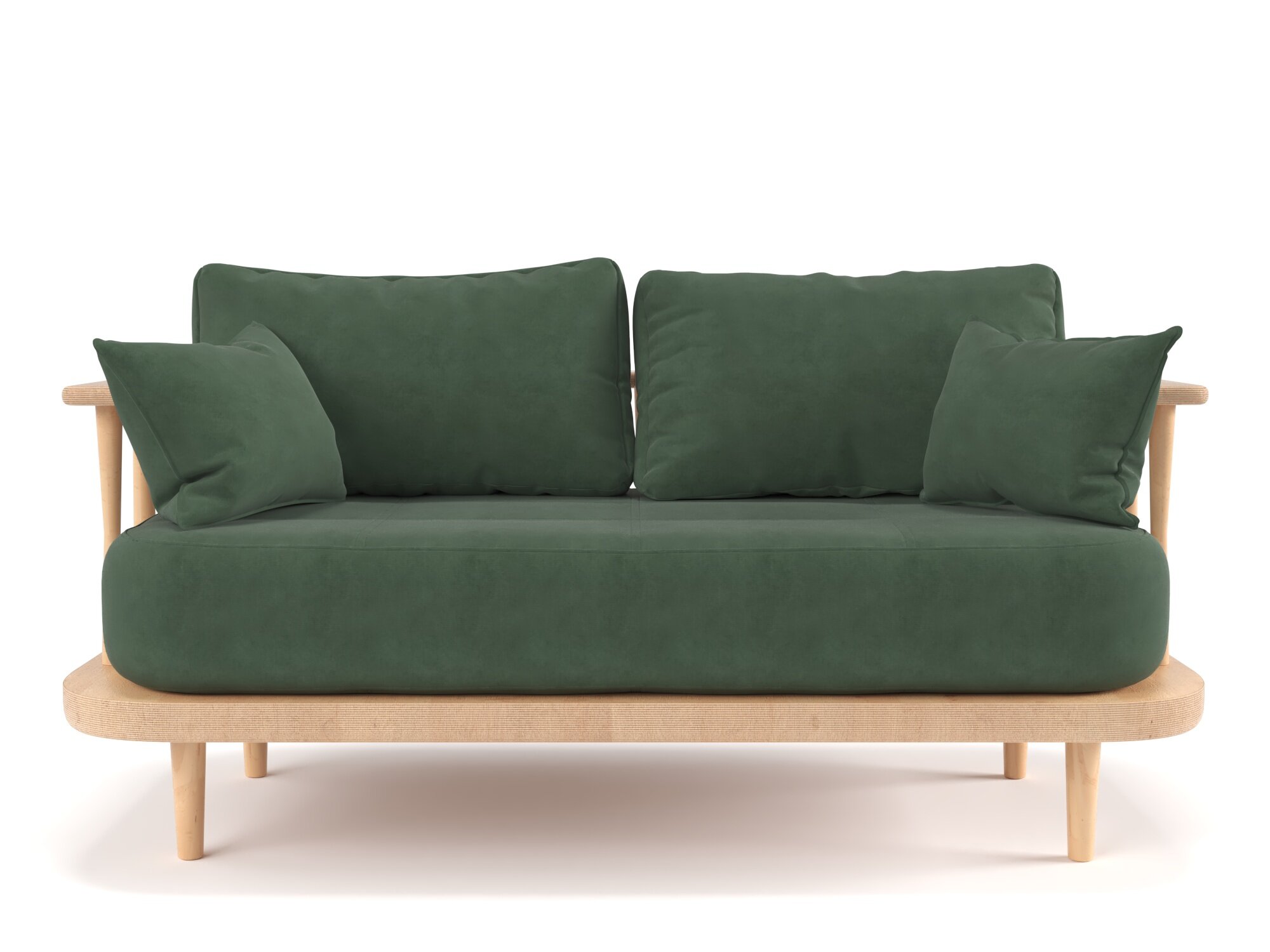 Диван садовый Soft Element Ламе-С Olive, двухместный, велюр, c подлокотники, с подушками, на террасу, на веранду