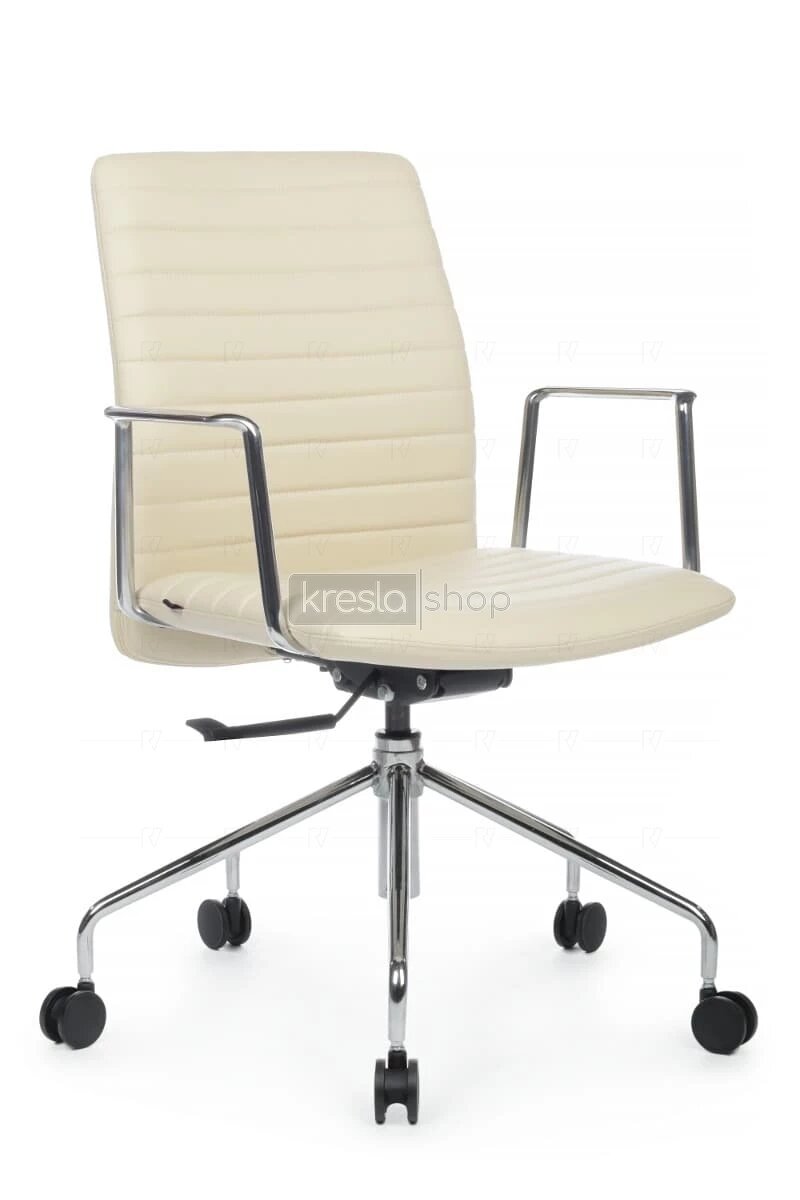 Кресло для переговорной Riva Design Лино / Lino B2410 бежевая премиум экокожа