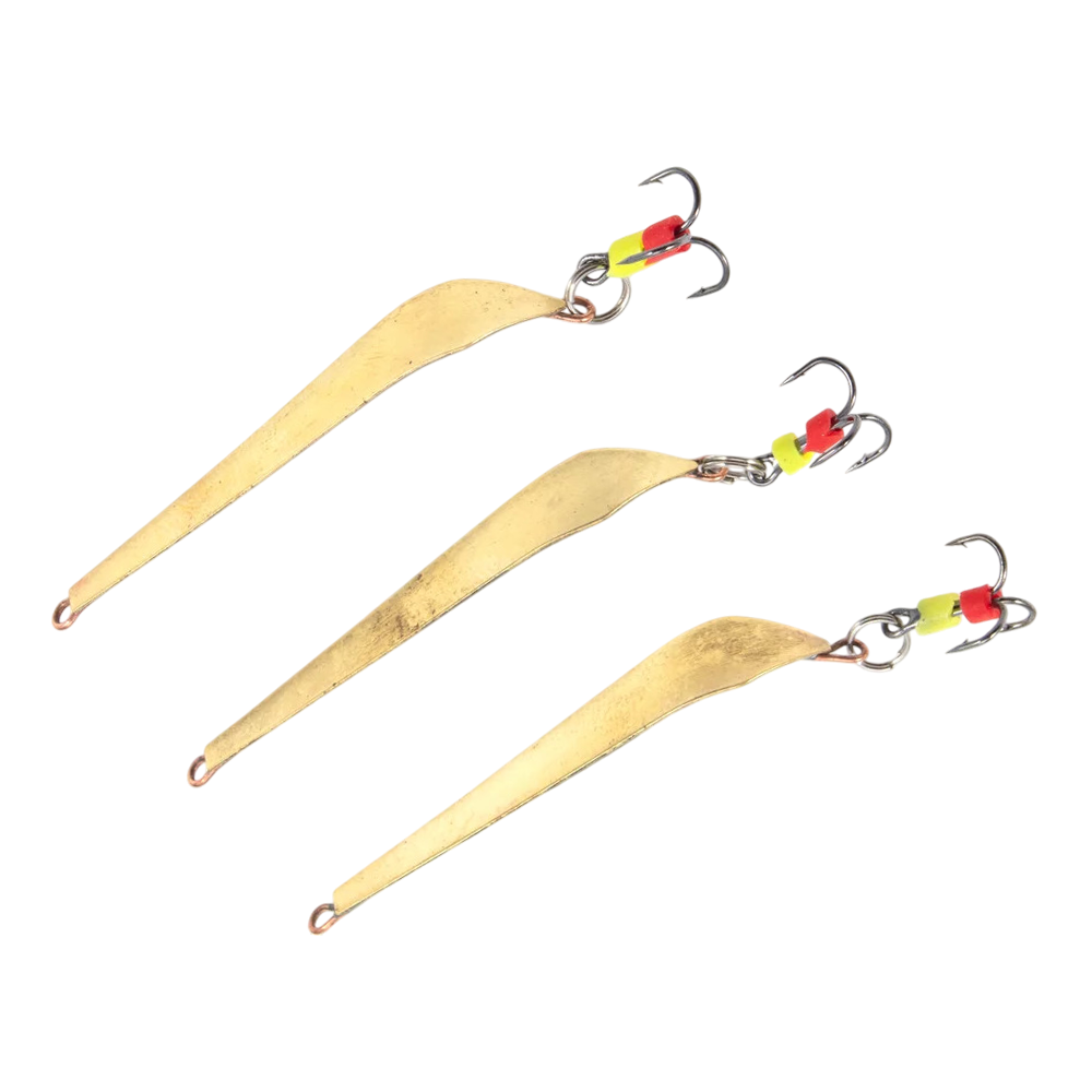 Блесна Зимняя Яман Уловистая с тройником латунь (уп. 3 шт.) - размер 4.5 см