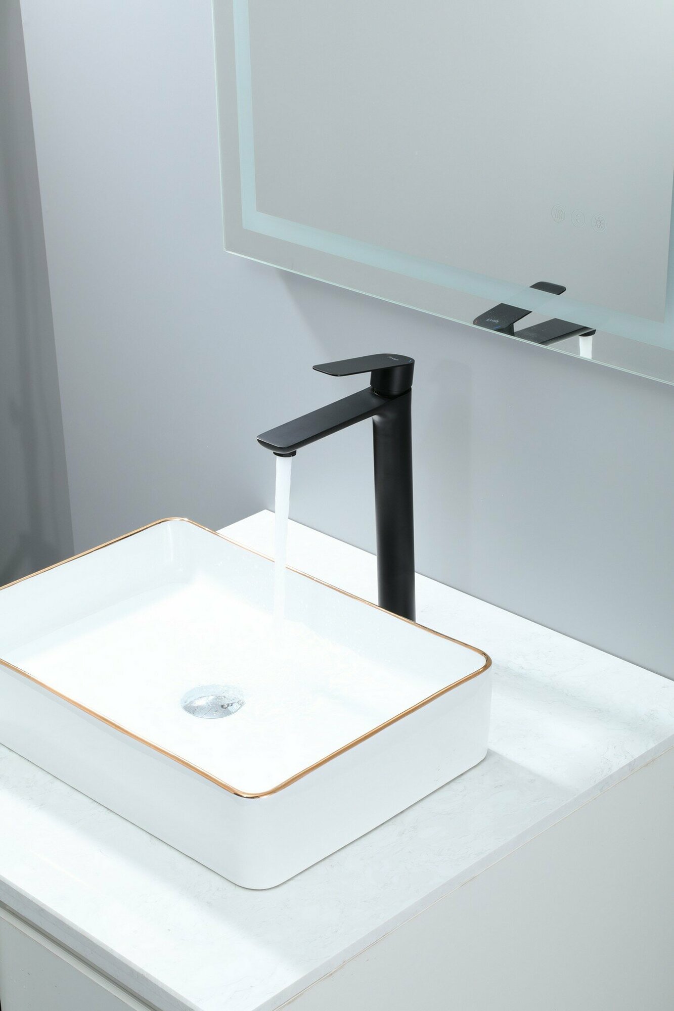 Смеситель для раковины Frap F10806-26 высокий , черный