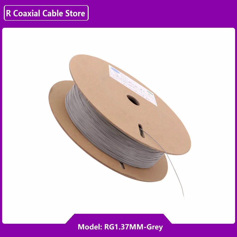RF 1,37 мм коаксиальный кабель R 10M, RF1.37MM-Grey