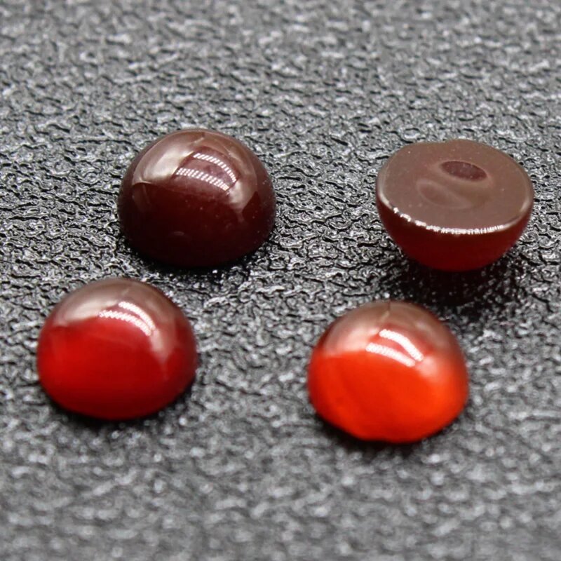 Кабошоны из агата 4-14 мм, 10 шт. Бордовый, 12mm, red agate