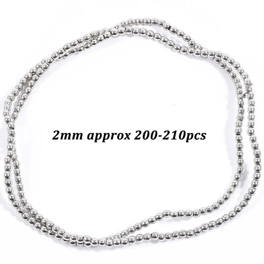 Бусины металлические 2 мм, 200-210 шт, Style 28