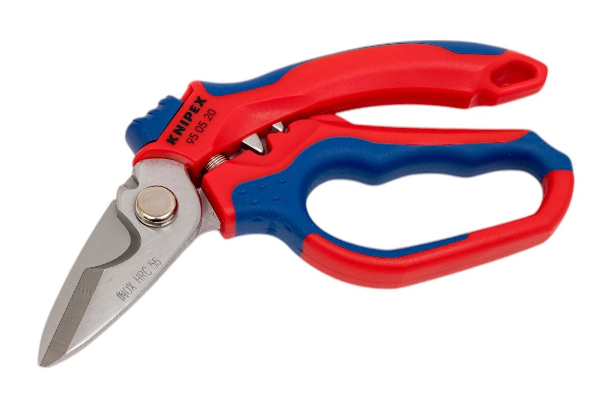 Ножницы KNIPEX электрика угловые, обжим концевых гильз: 0.5–6 мм² и 10–25 мм², 160 мм, нерж, 2-комп ручки, SB