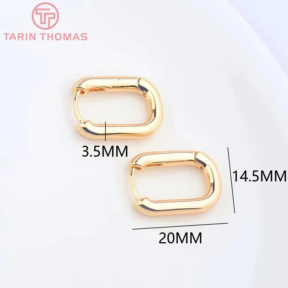 Серьги-кольца прямоугольные TARIN THOMAS, 14.5x20MM, цвет 4769