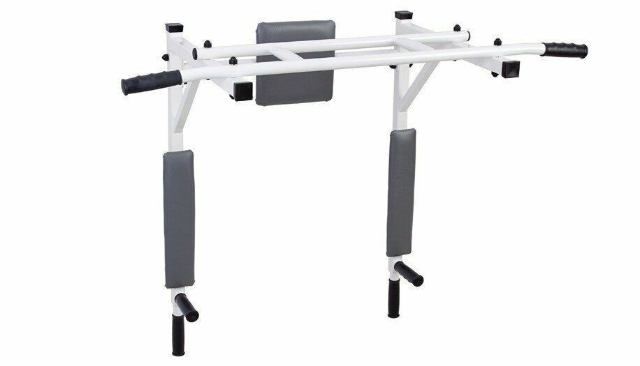 Турник настенный Polini Sport Pulse Premium, 3 в 1, белый-серый