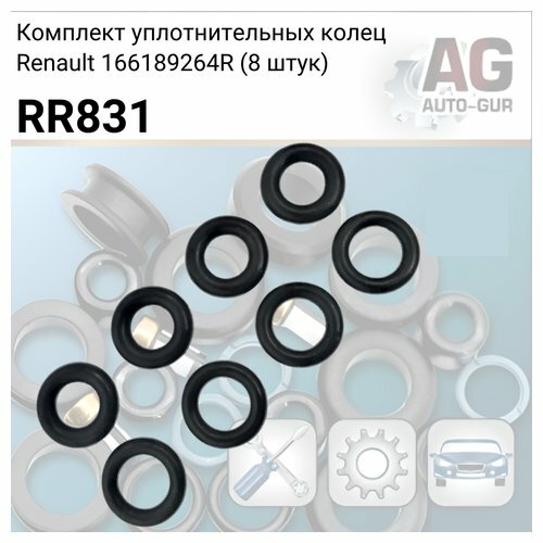 Комплект уплотнительных колец RENAULT 166189264R (8 штук) AUTO-GUR RR831