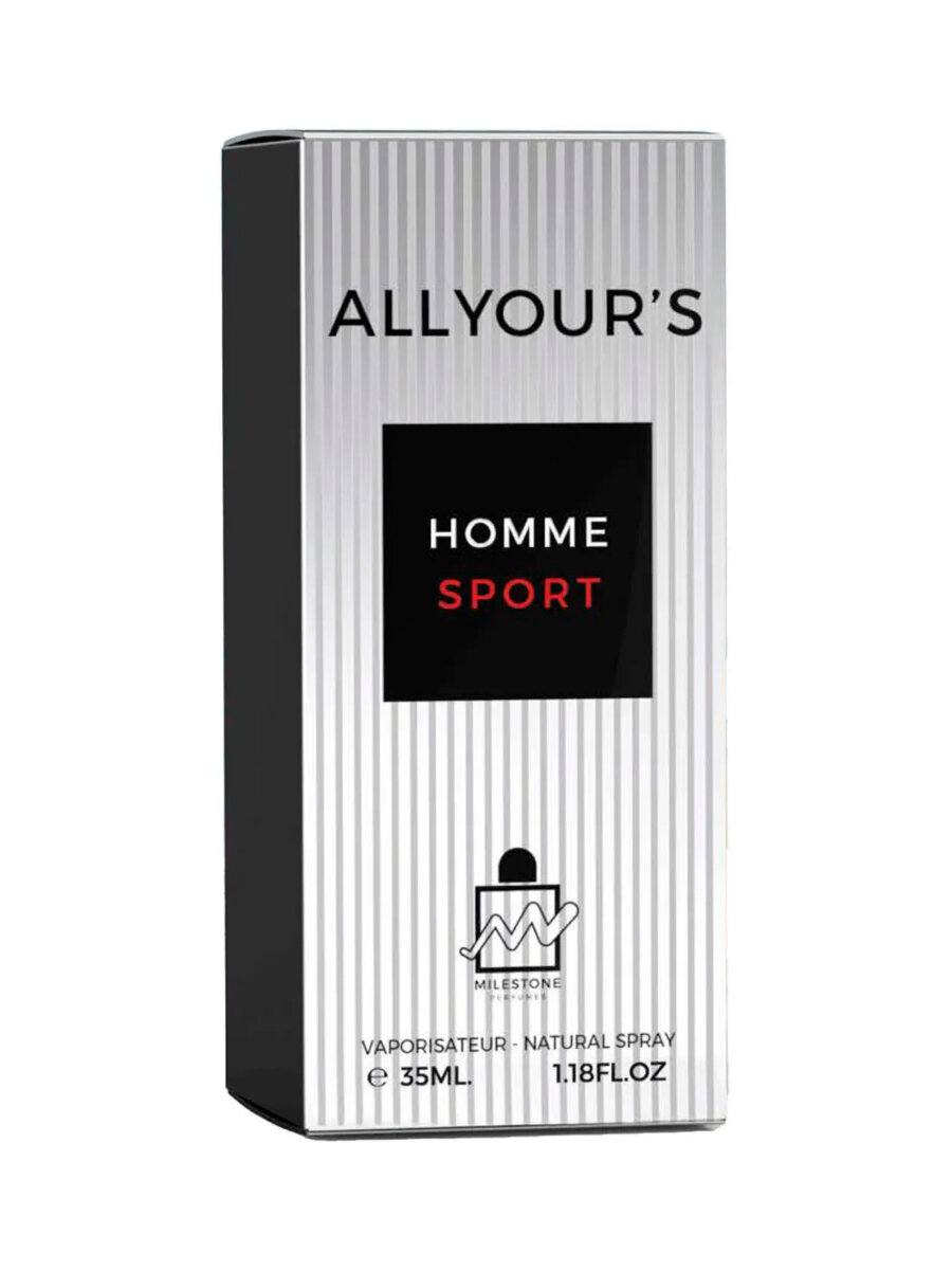 Парфюмерная вода MILESTONE All Your's Homme Sport, фужерный аромат, 35мл
