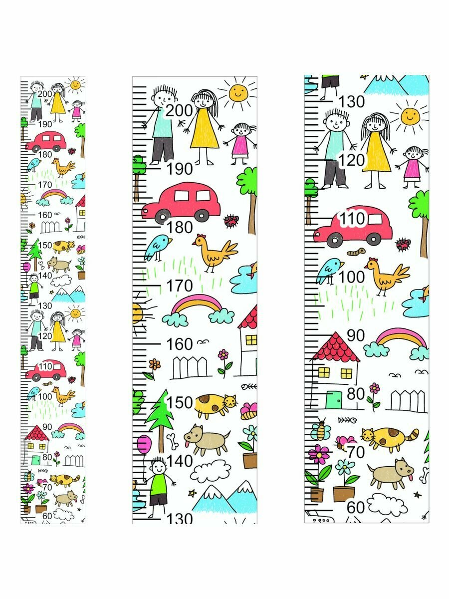 Ростомер самоклеящийся на прозрачной пленке "Семья" (до 200 см.)