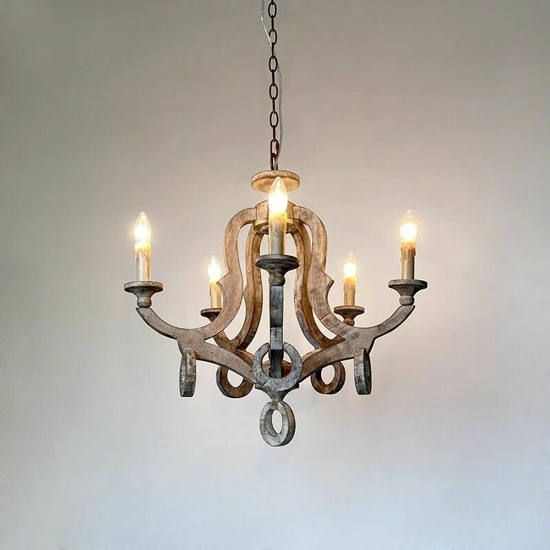 Диаметр ретро-деревянной люстры